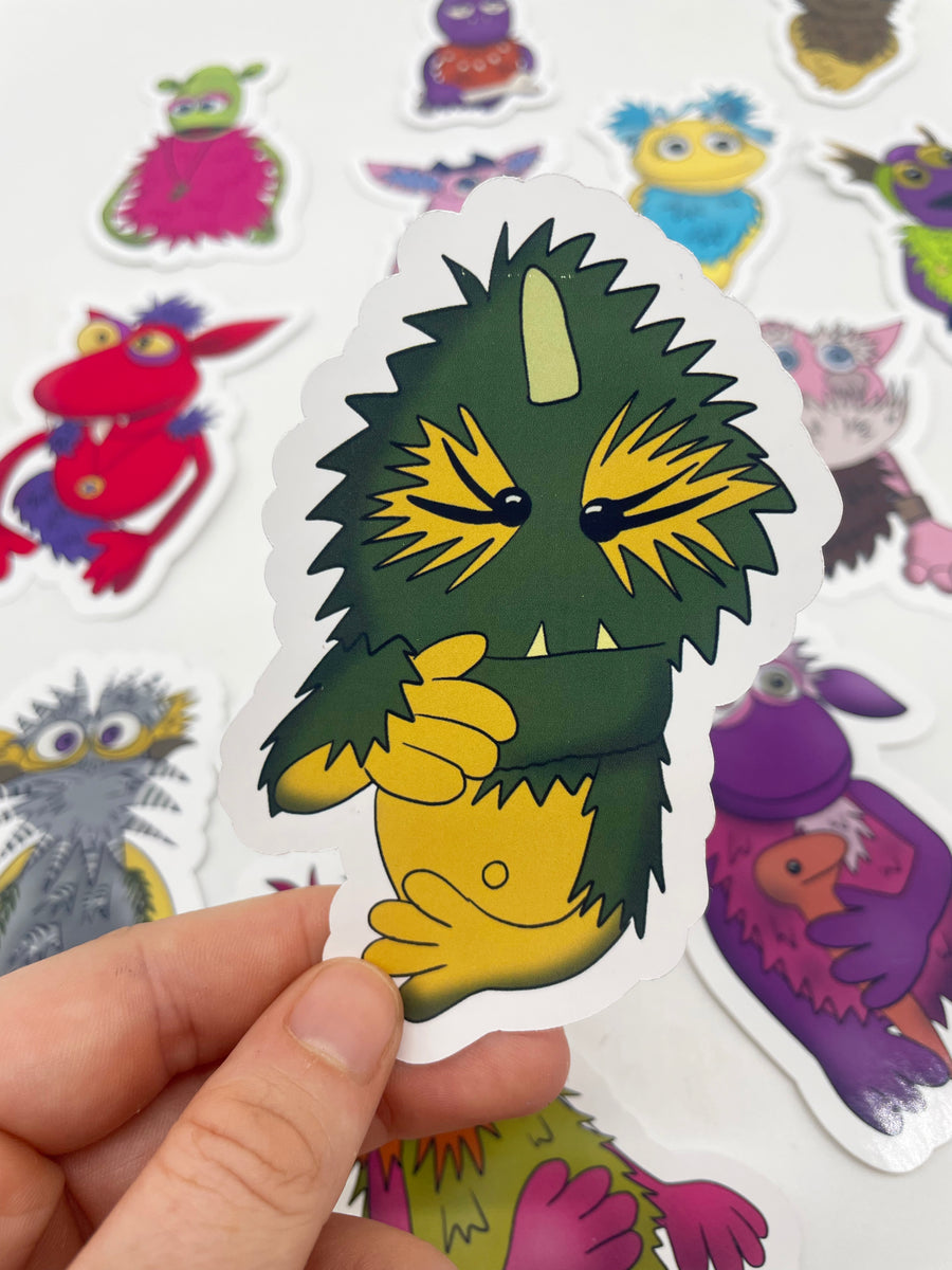 RFP#35 GLOSSY PUPPET STICKER - GRUMPLE