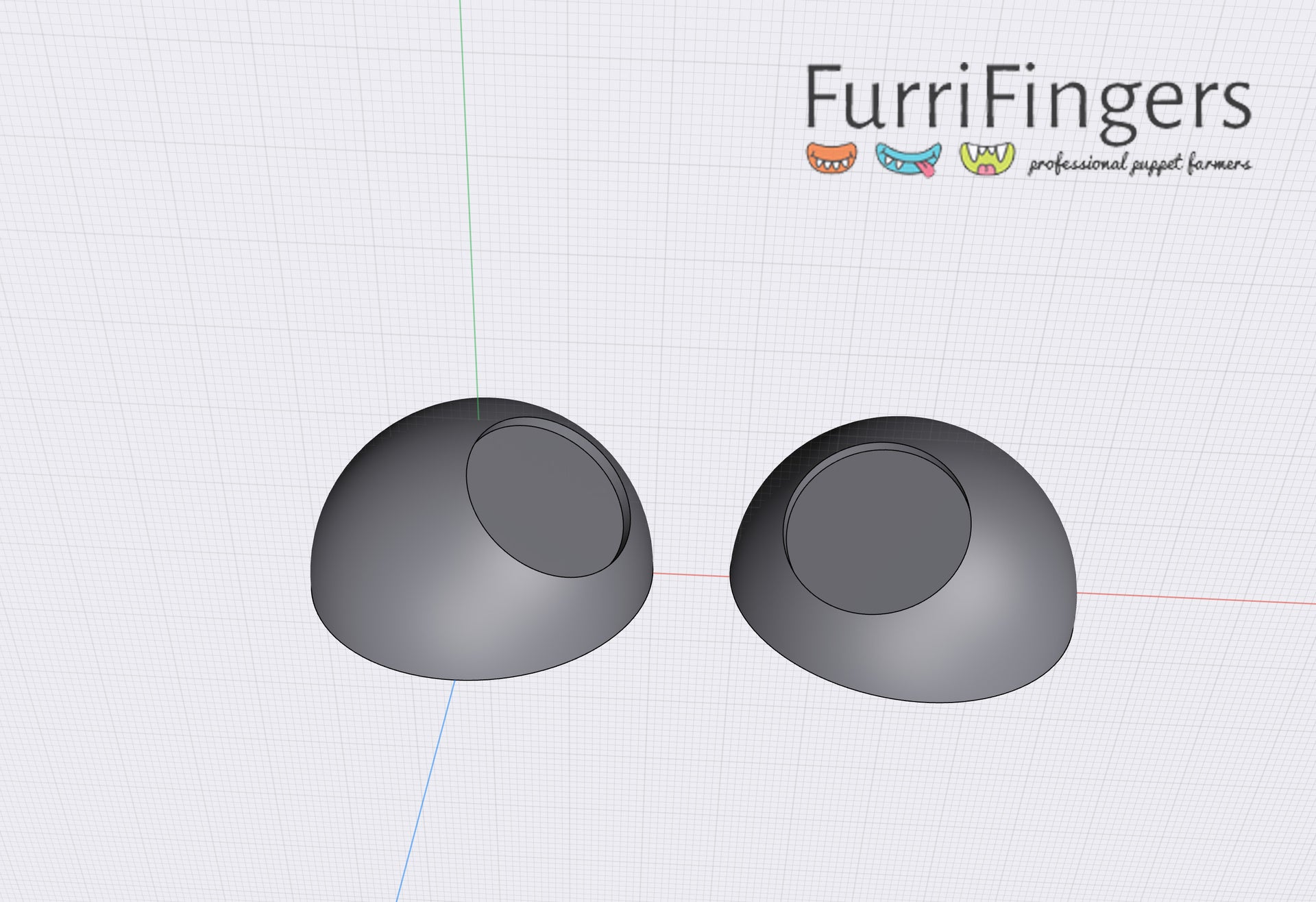 3D Printed 40mm Puppet Eyes .stl file - DIGITAL FILES