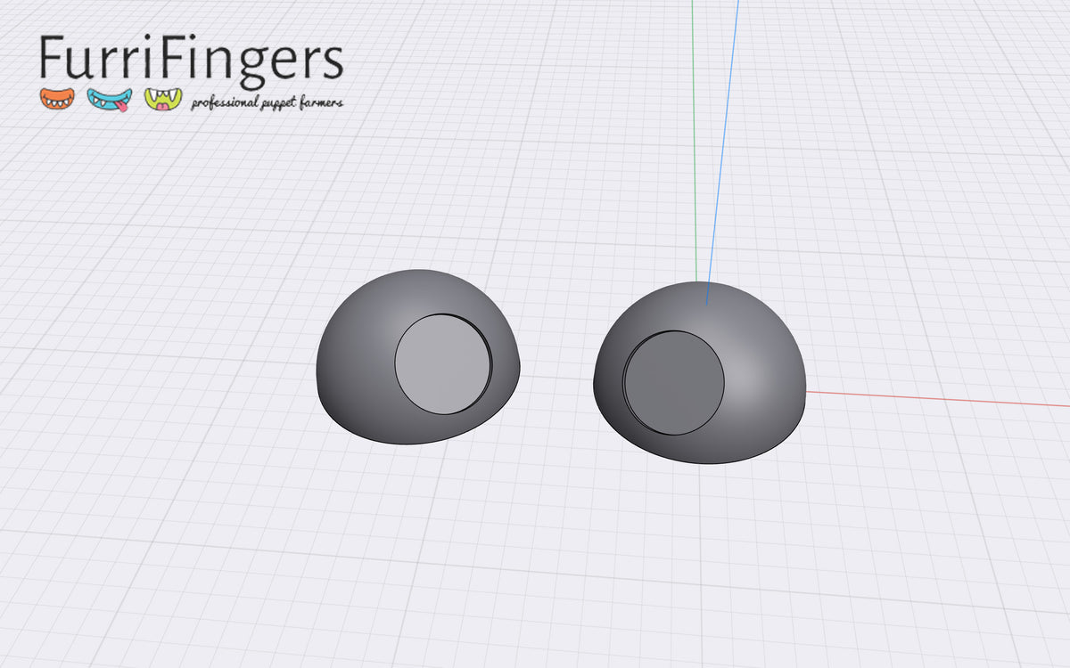 3D Printed 45mm Puppet Eyes .stl file - DIGITAL FILES