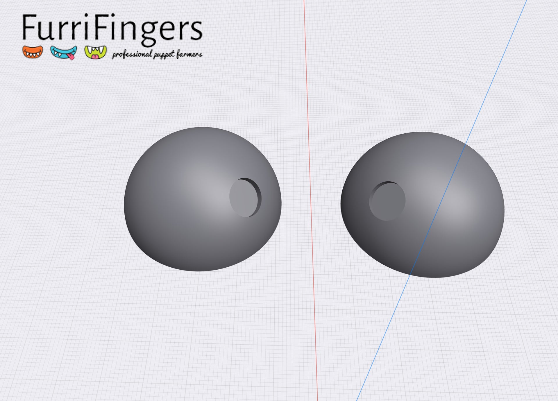 3D Printed 45mm Pupil Puppet Eyes .stl file - DIGITAL FILES