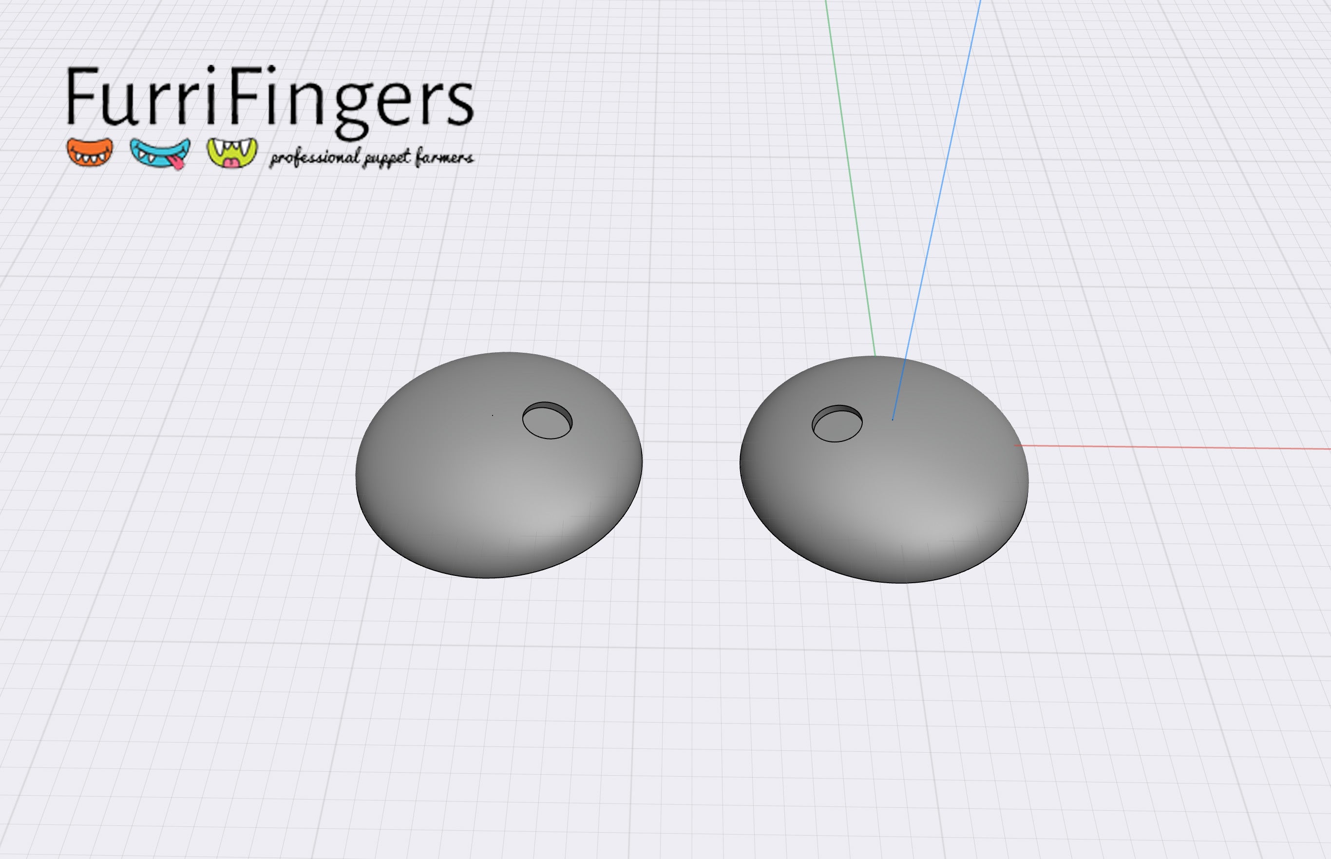 3D Printed 50mm Flat Puppet Pupil Eyes .stl file - DIGITAL FILES