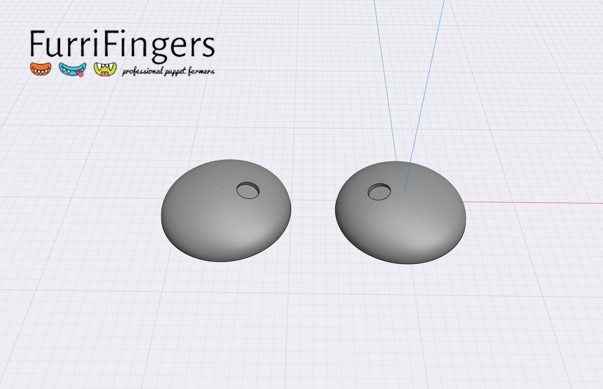 3D Printed 50mm Flat Puppet Pupil Eyes .stl file - DIGITAL FILES