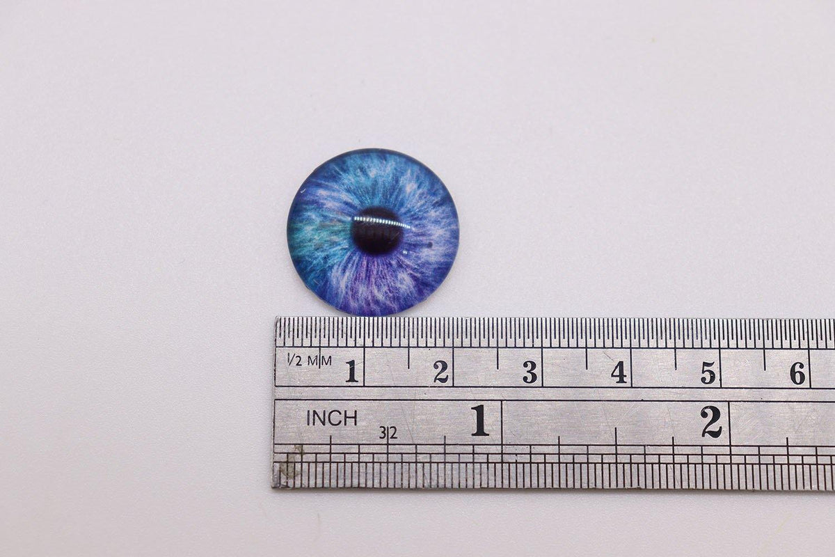 Glass Cabochon Iris Puppet Eyes - PINWHEEL