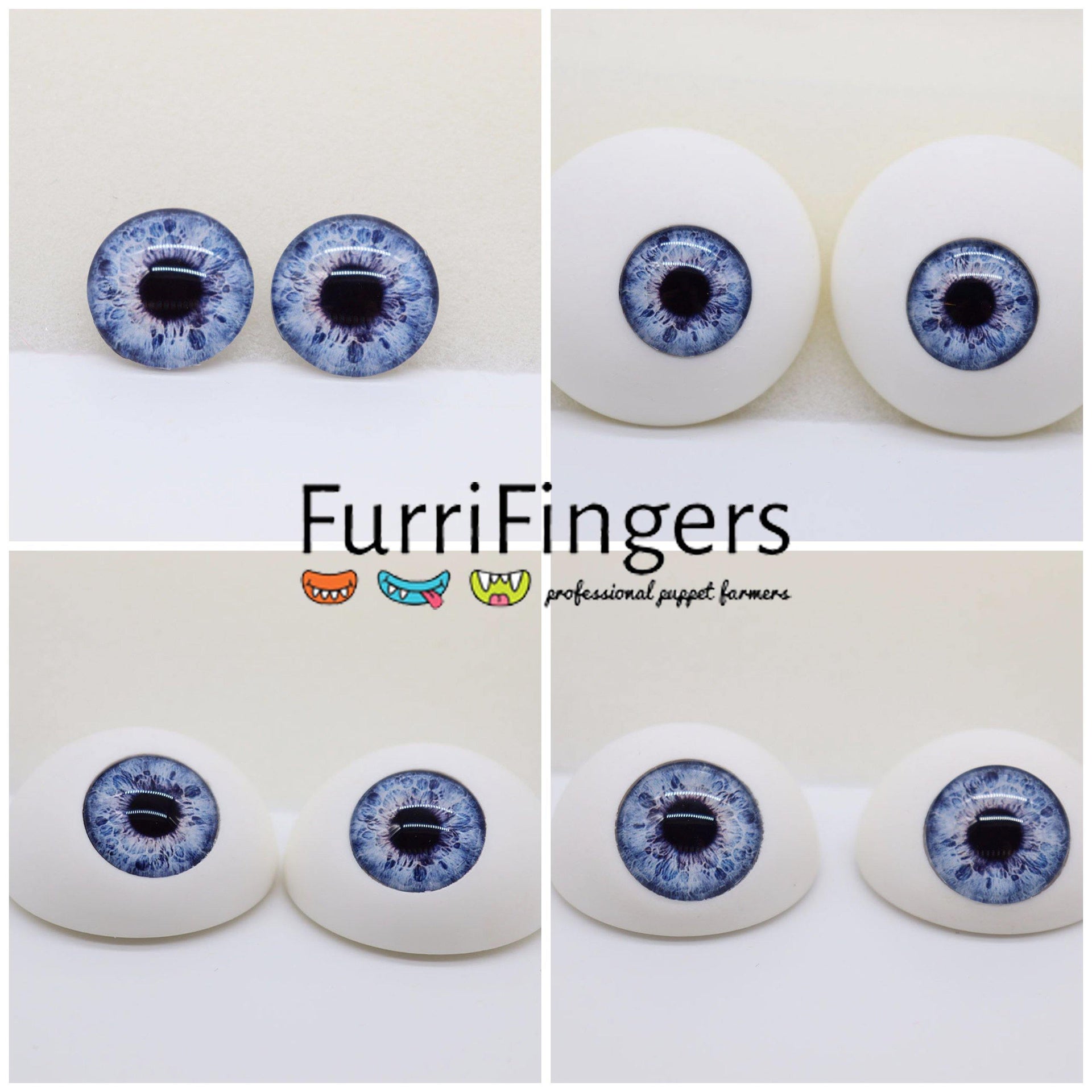 45mm Domed Puppet Eyes with Cabachon Iris - SLATE