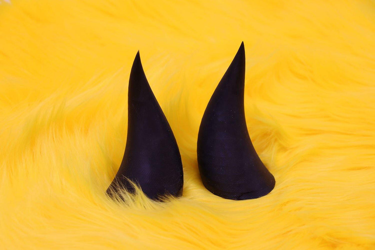 Black Curly Puppet Horns