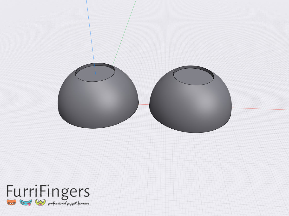 3D Printed 40mm Centred Puppet Eyes .stl file - DIGITAL FILES