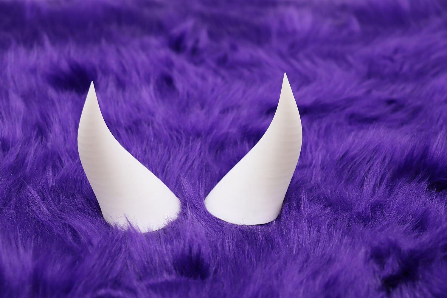 Black Curly Puppet Horns