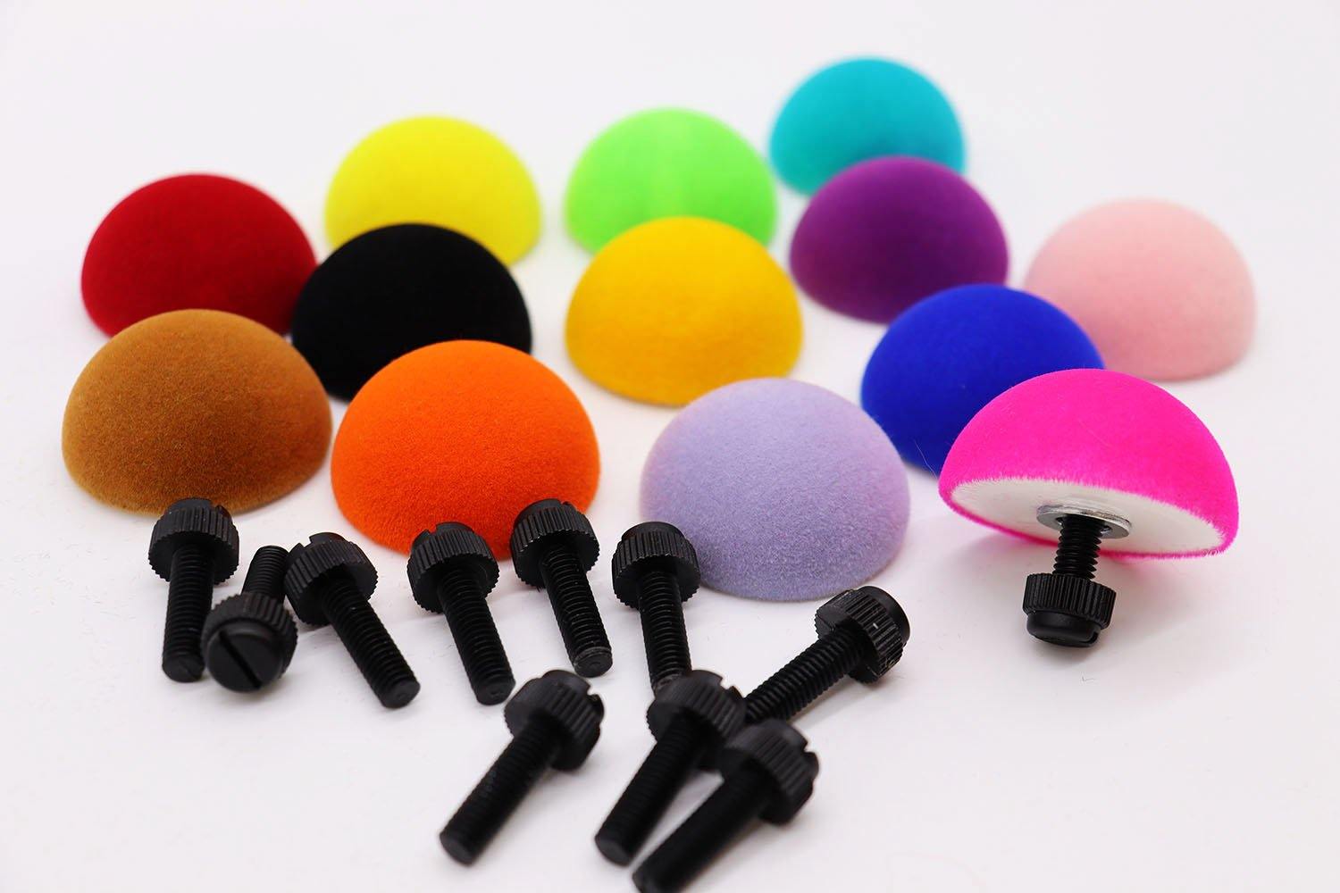 Red Flocked Round Puppet Nose - 40mm