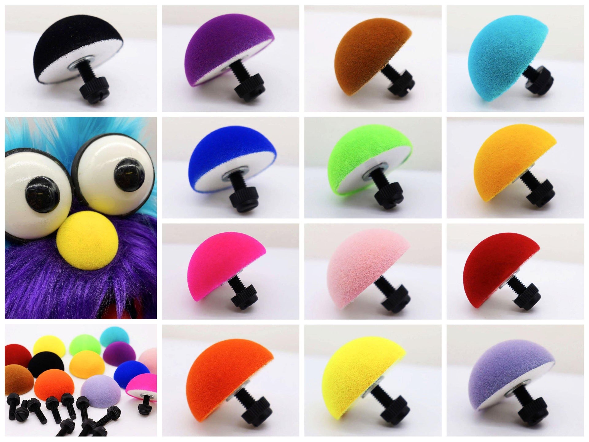 Bulk Pack of Flocked Puppet Noses - 40mm