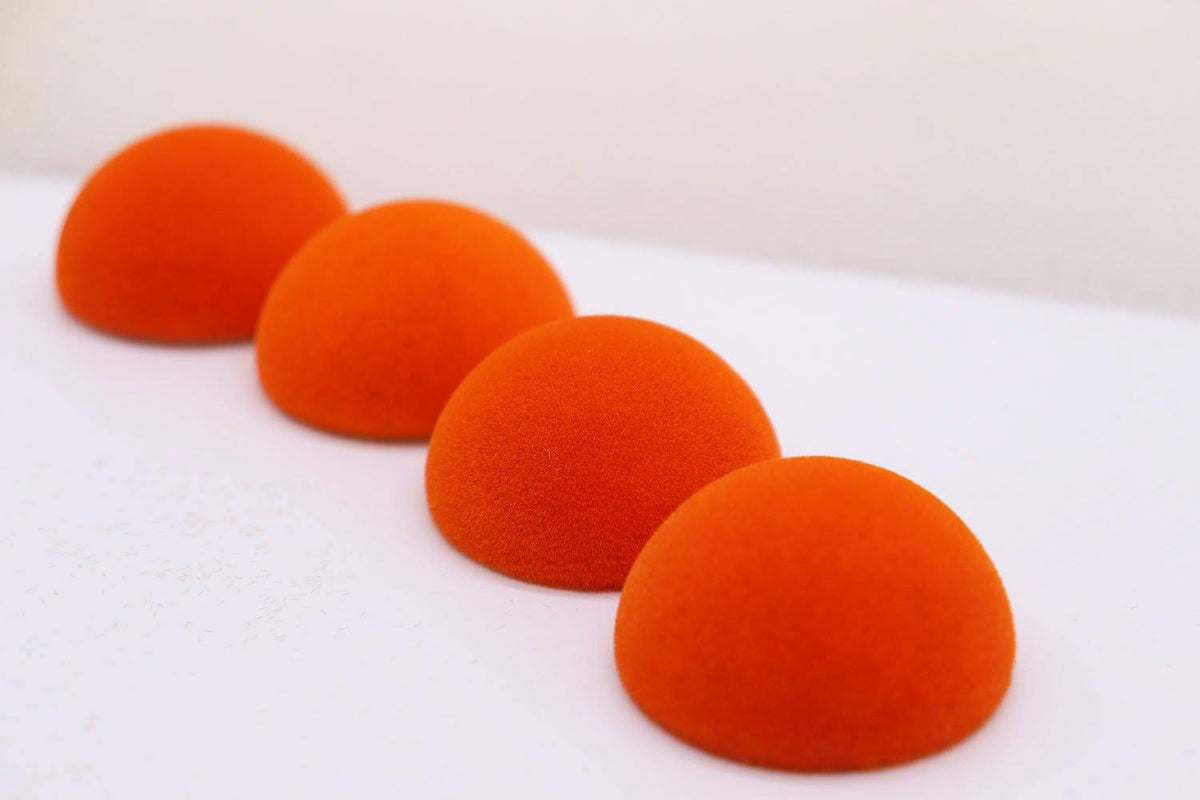 Orange Flocked Round Puppet Nose - 40mm