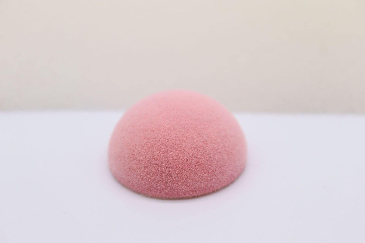 Rose Pink Flocked Round Puppet Nose - 40mm