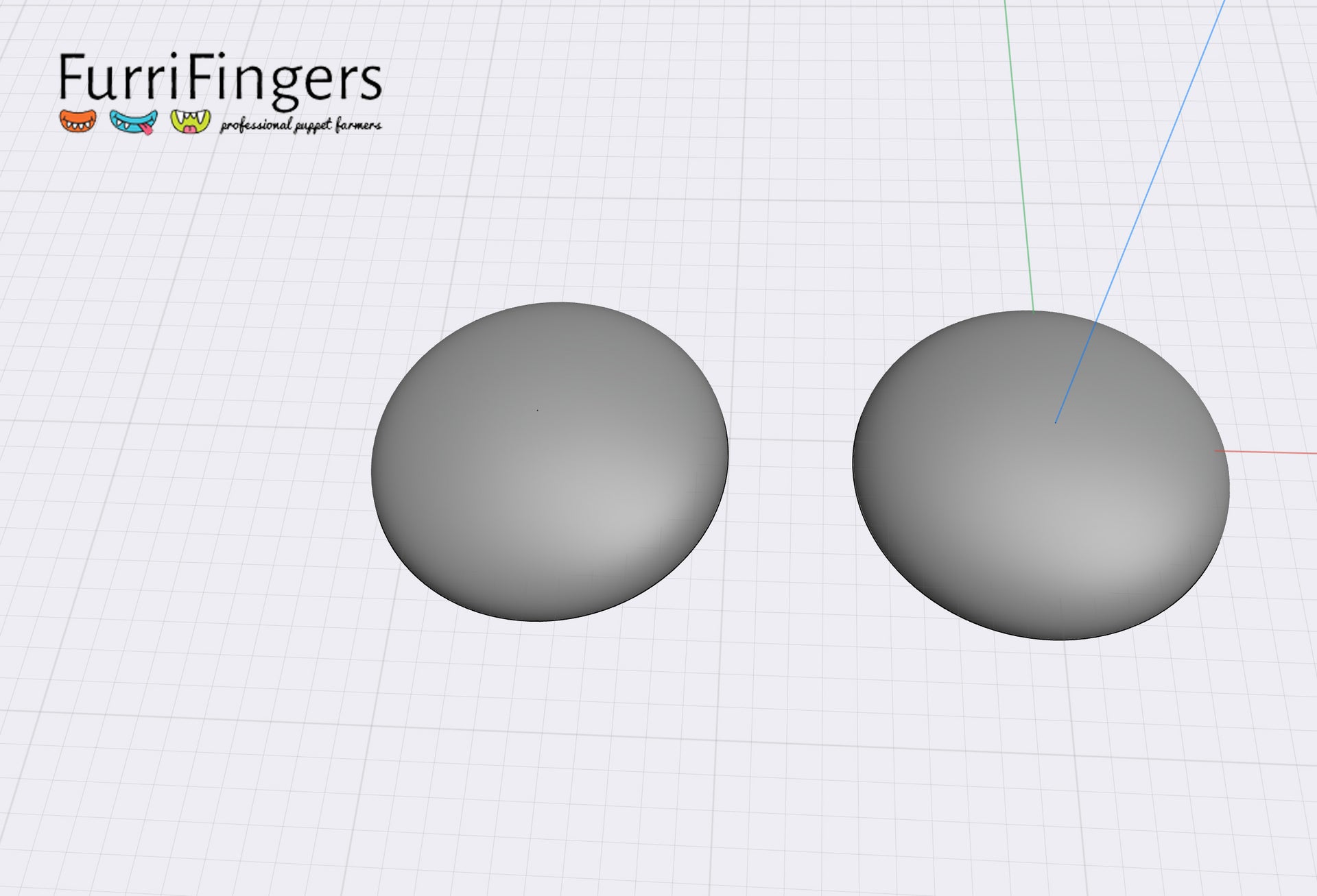 3D Printed 50mm Blank Puppet Eyes .stl file - DIGITAL FILES